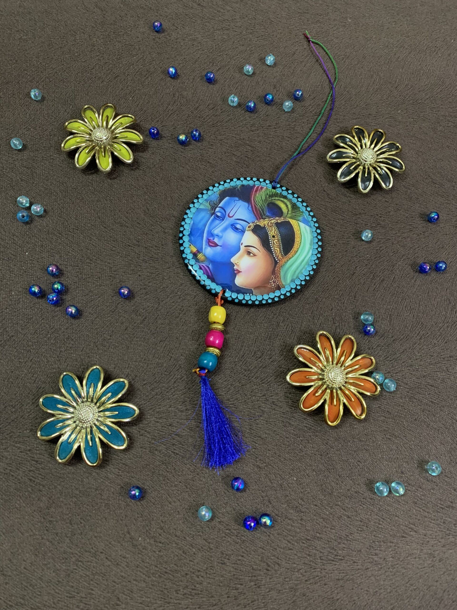 Radha Krishna Car Dangler - urviscreations.com