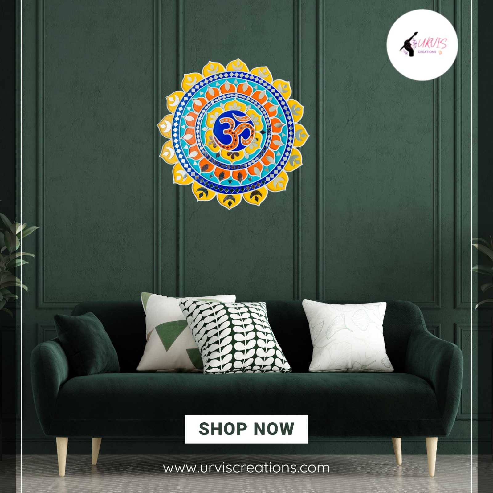 Multicolour Om Lippan Painting - urviscreations.com